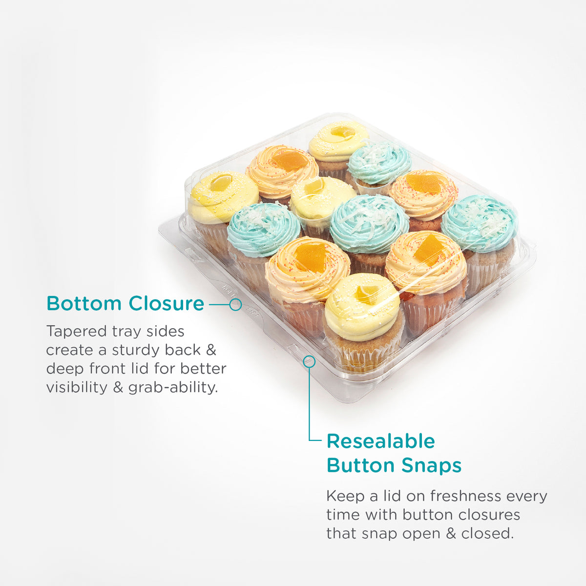 Sustainable Cupcake and Muffin Packaging |Bio-based 12-pack container